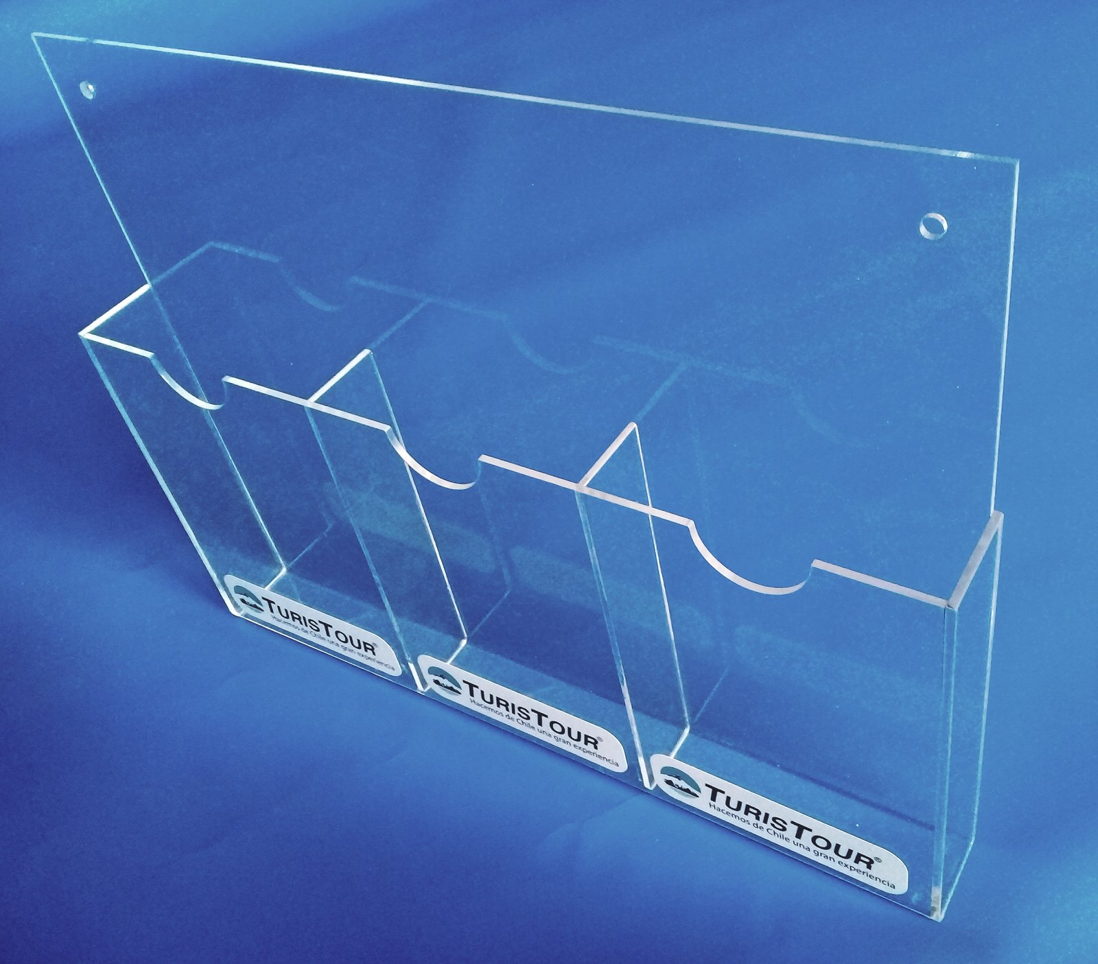 Porta Folleto Pared Triple Acrilico Transparente 3 y 8 divisiones Acrilico 3
