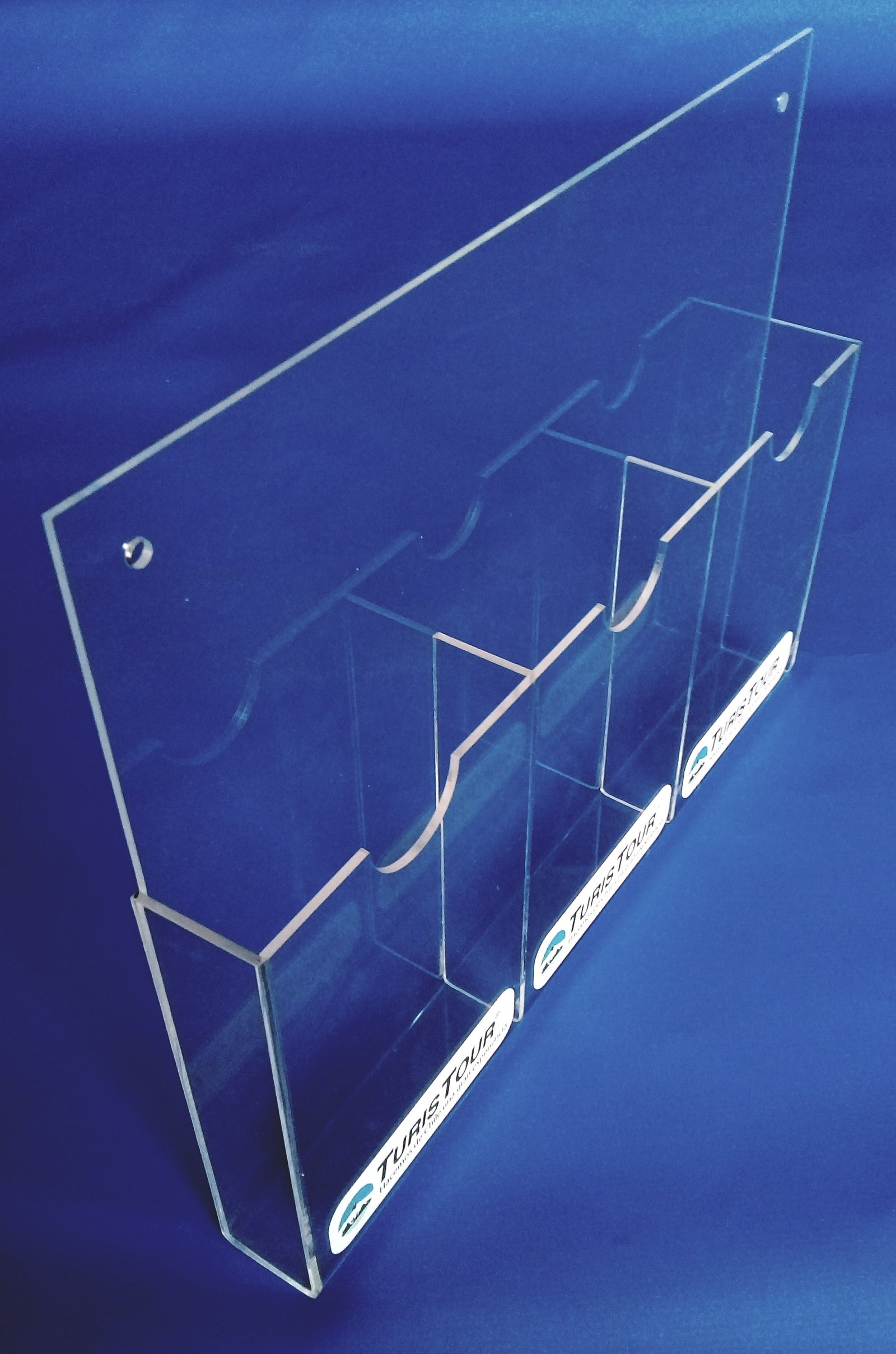 Porta Folleto Pared Triple Acrilico Transparente 3 y 8 divisiones ...